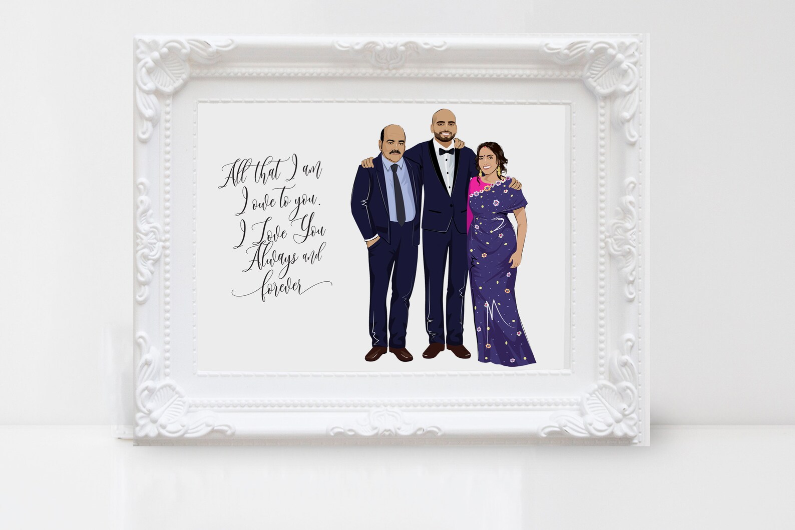 Custom Portrait Family, Cartoon Illustration, Paper Anniversary - Etsy