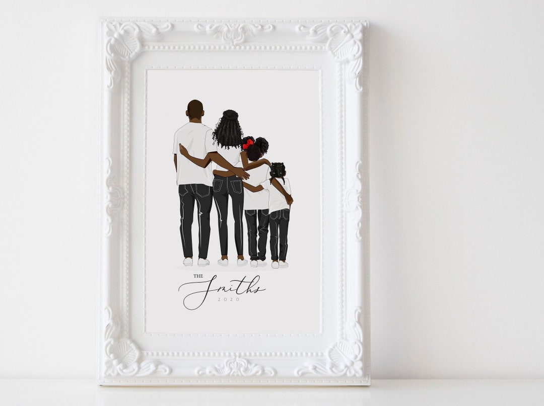 Family Portrait | Family Illustration | Mother and Daughter Son Drawing ...