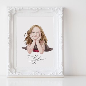 Custom Child Portrait Watercolor | Hand Drawn Kids Portrait ...