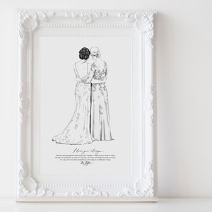 Mother of the Bride Drawing | Mother of the Bride Gift From Daughter ...