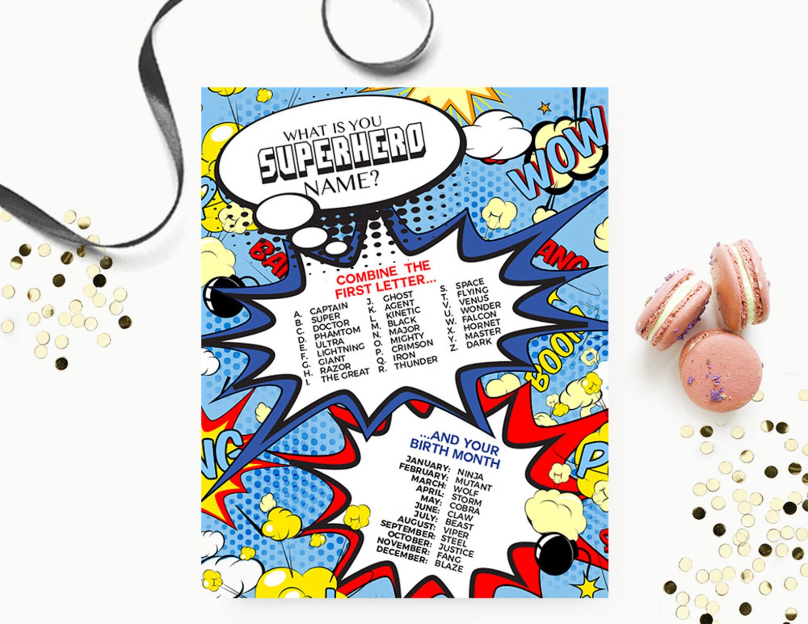 Super Character Invitation Caricature Portrait for Birthday - Etsy