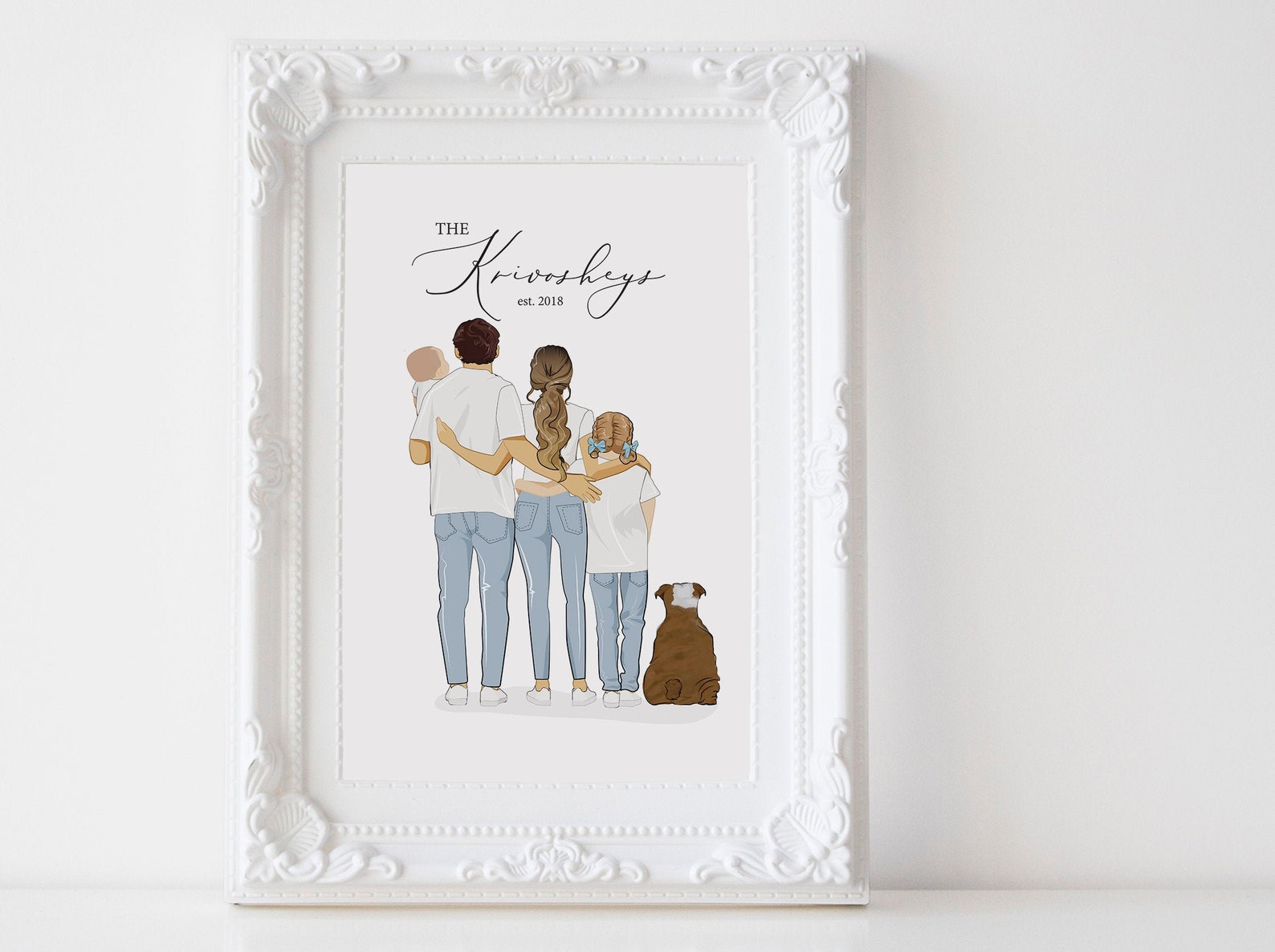 Personalised Mother Day Gift | Portrait Mother and Daughter Son Drawing ...