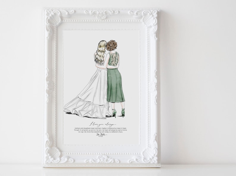 Mother of the Bride Drawing | Mother of the Bride Gift From Daughter ...