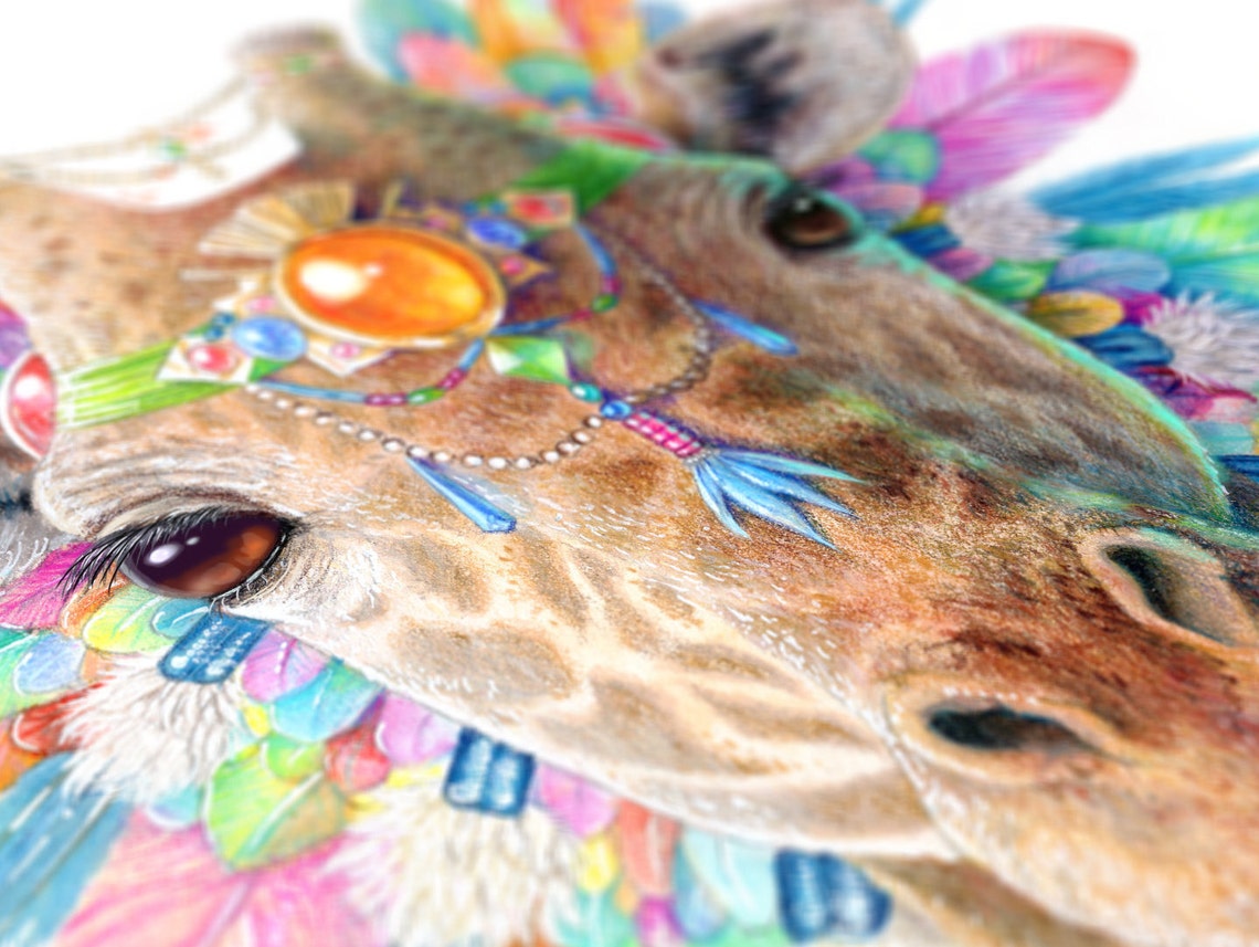 Giraffe Print Spirit Animal Totem Series Giraffe Art Print | Etsy