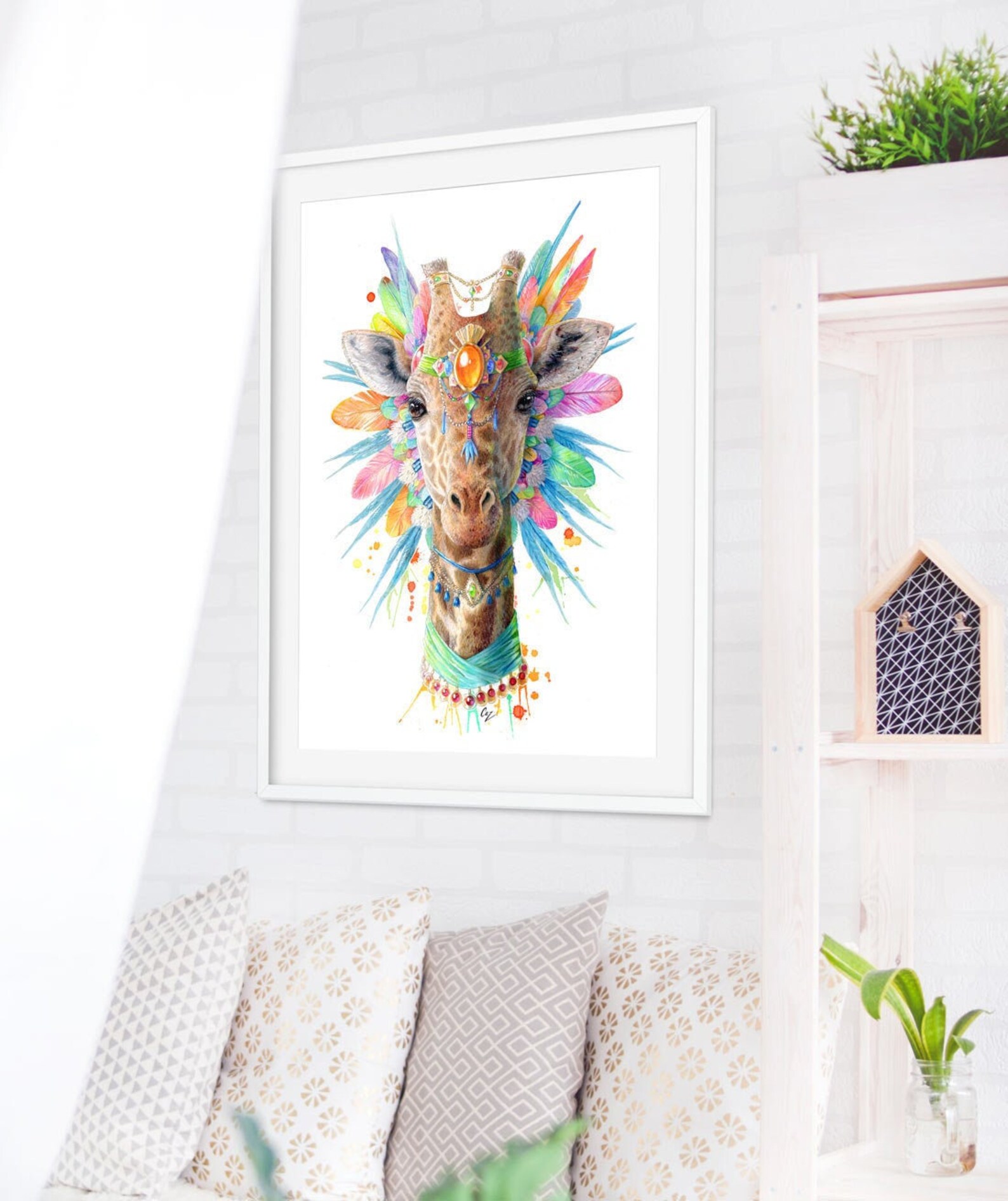 Giraffe Print Spirit Animal Totem Series Giraffe Art Print | Etsy