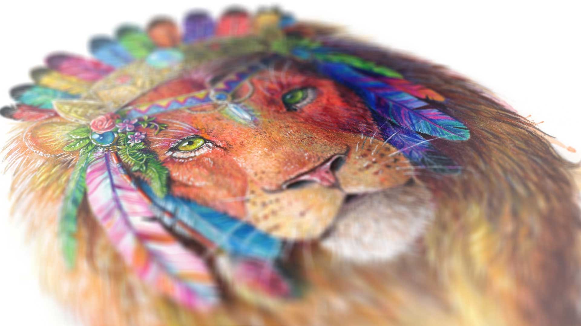 Bohemian Lion Wall Art Print Spirit Animal Totem Series | Etsy