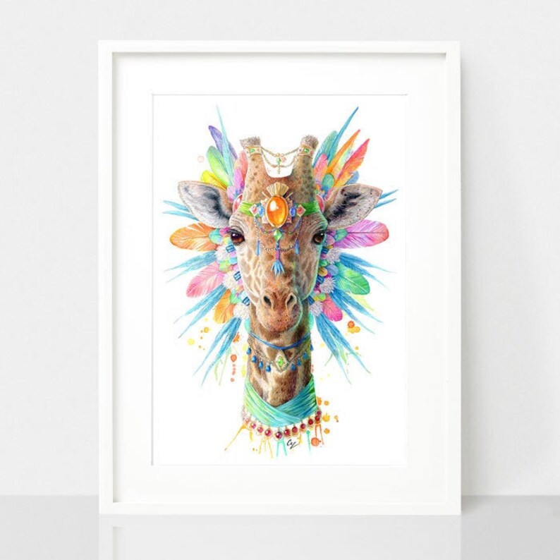 Giraffe Print Spirit Animal Totem Series Giraffe Art Print - Etsy Australia