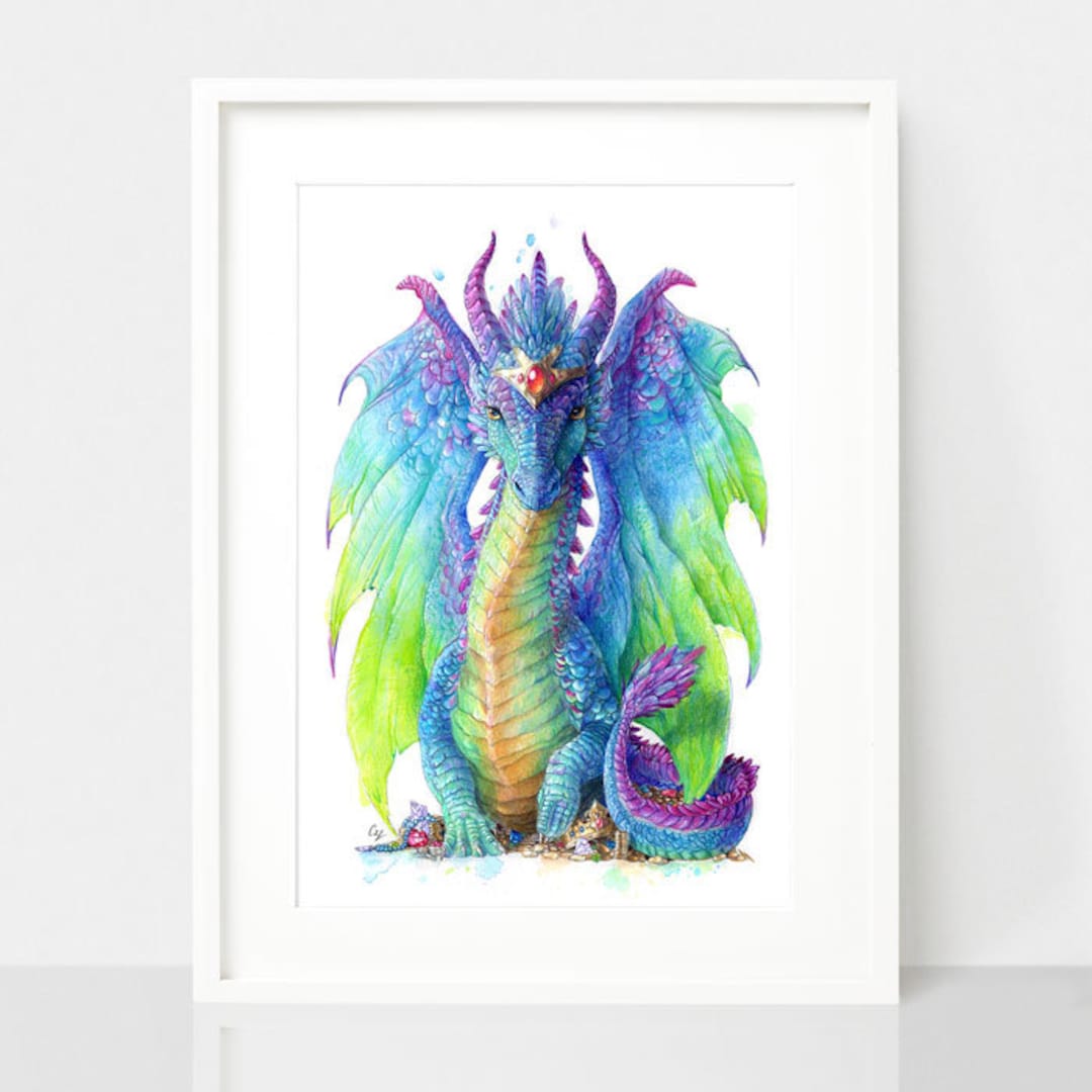 Dragon Wall Art Print - Nursery Wall Art - Prints for Girls - Prints ...