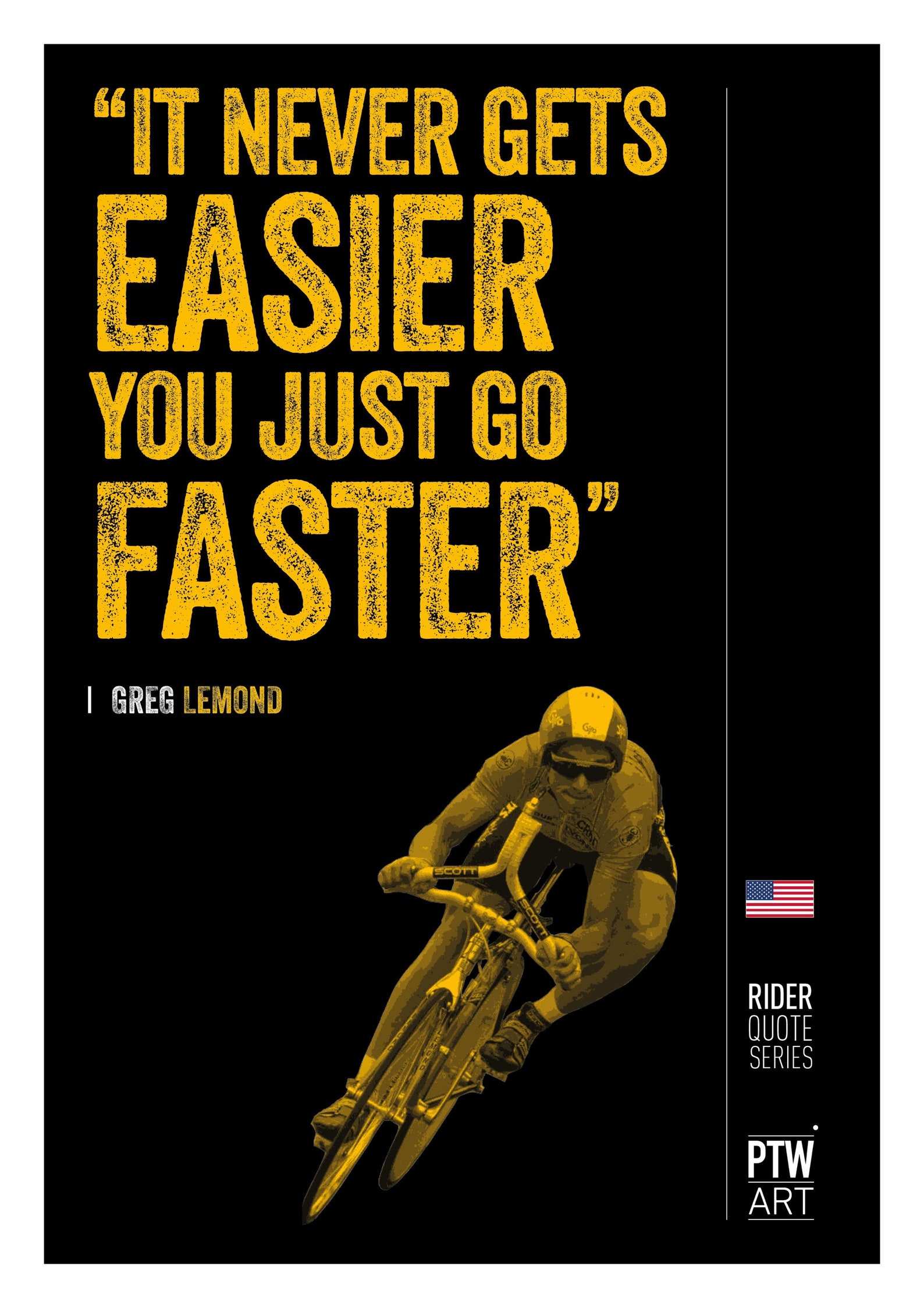 Greg Lemond A4 Art Print Poster It Never Gets Easier You | Etsy UK