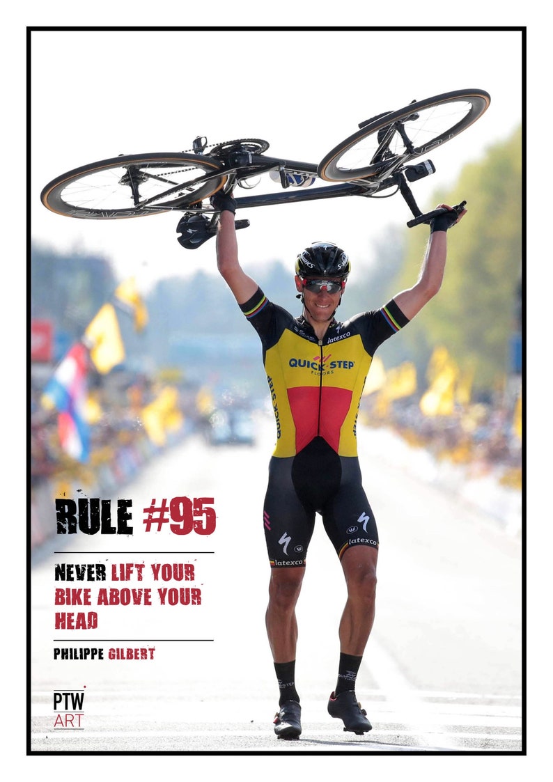 Cycling Motivational Print Poster Rule 95 don't - Etsy