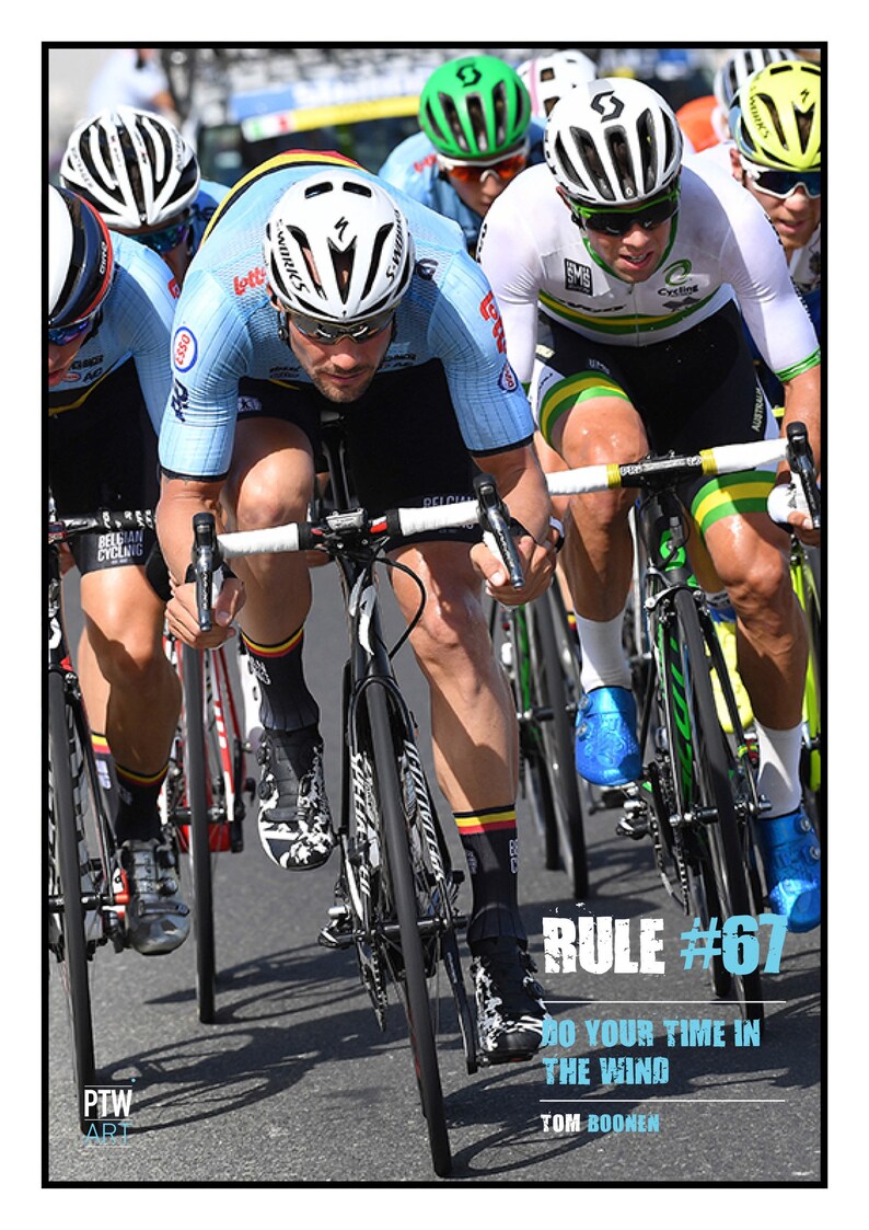 Cycling Motivational Print Poster Rule #67 "do Your Turn in the Wind ...