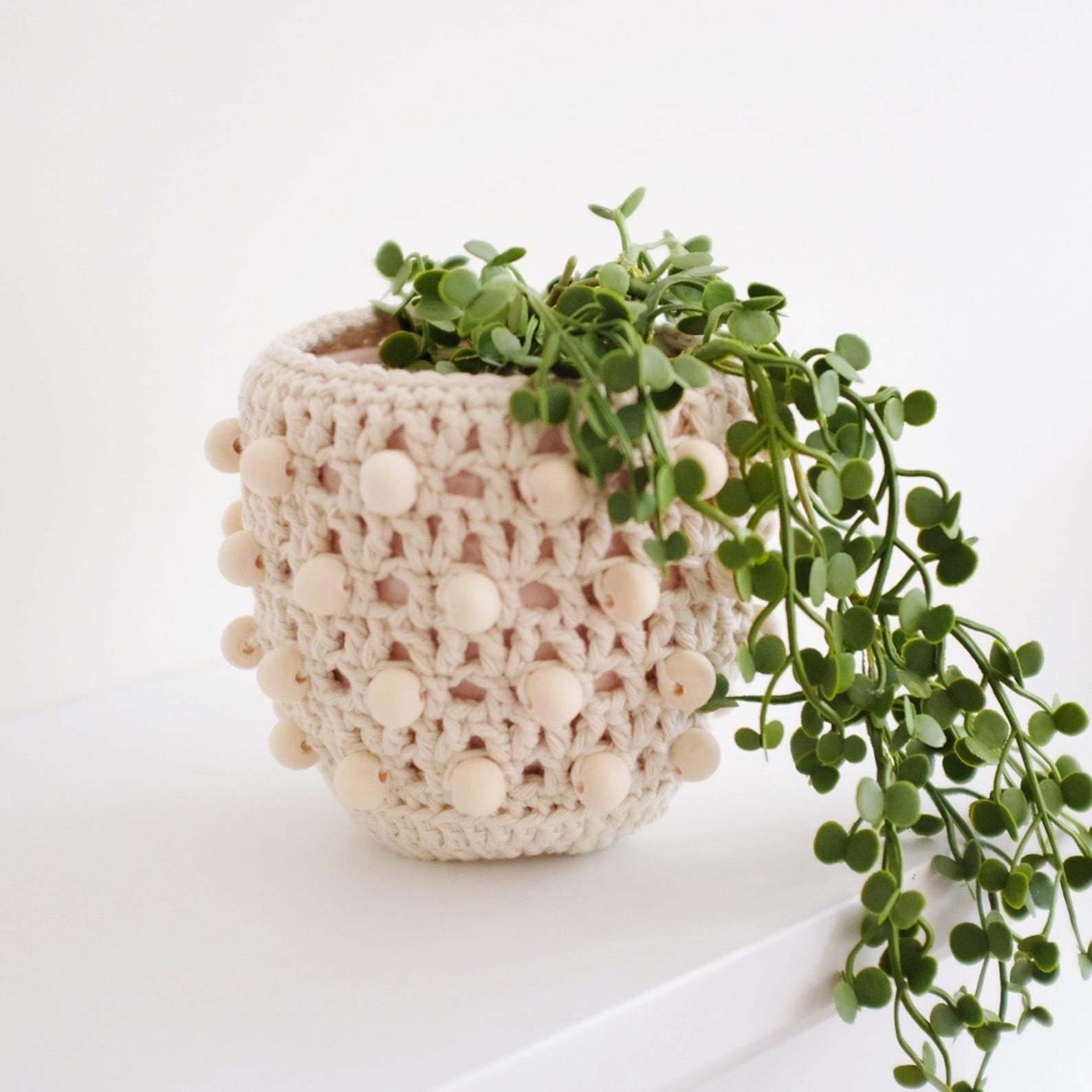 Crochet Beaded Pot Cover / Vase - Etsy