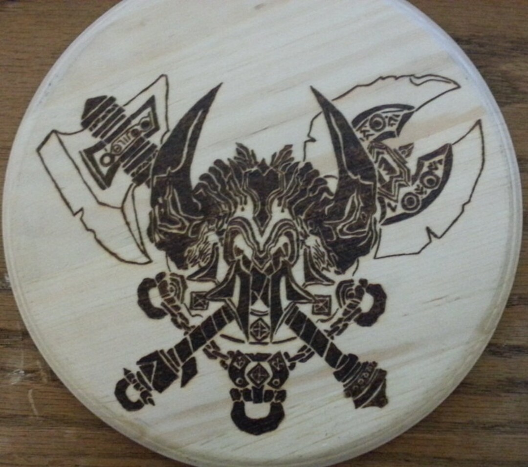 Tribal-like Diablo Barbarian Banner - Woodburning - Free Shipping CA ...