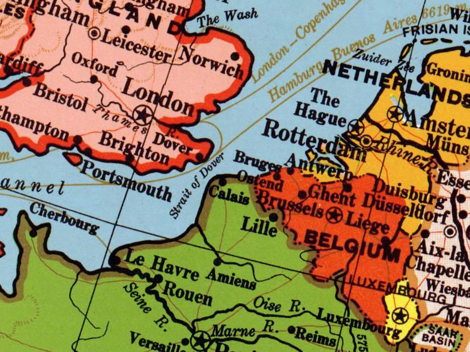 Europe Map (1923), Scanned Version of an Old Original Map of the Europe ...