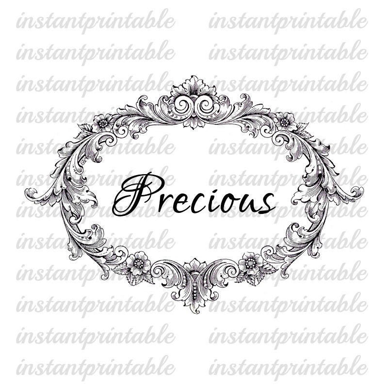 INSTANT DOWNLOAD - PRECIOUS Text Clipart, Ornamental, Frame Clipart ...