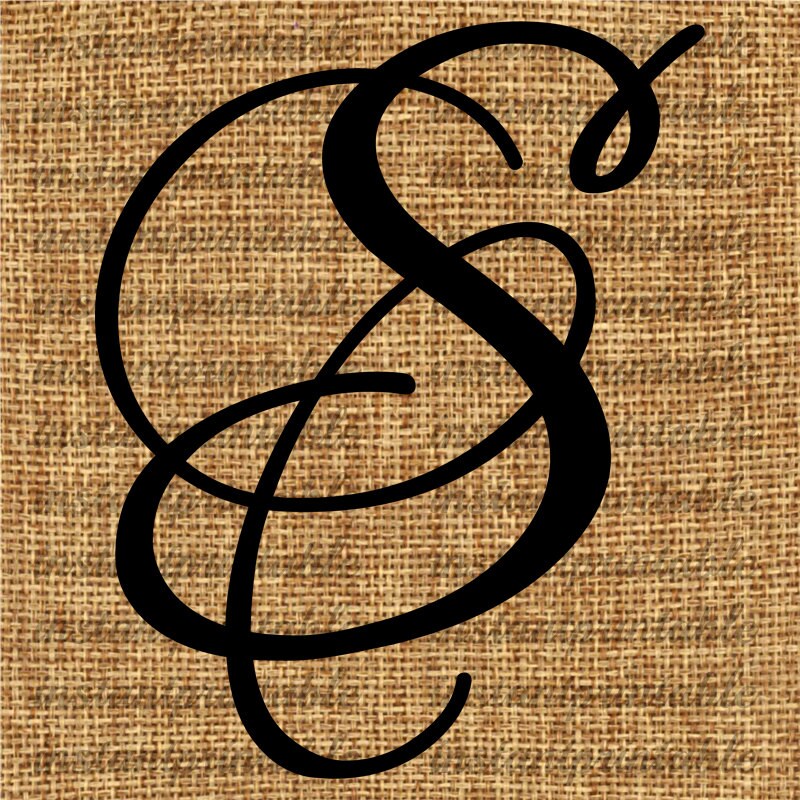 Monograma inicial letra S carta Clip Art etiqueta carta