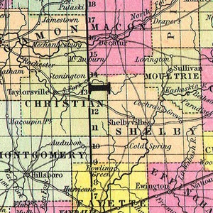 Illinois Map (1850), Scanned Version of an Old Original Map of the ...