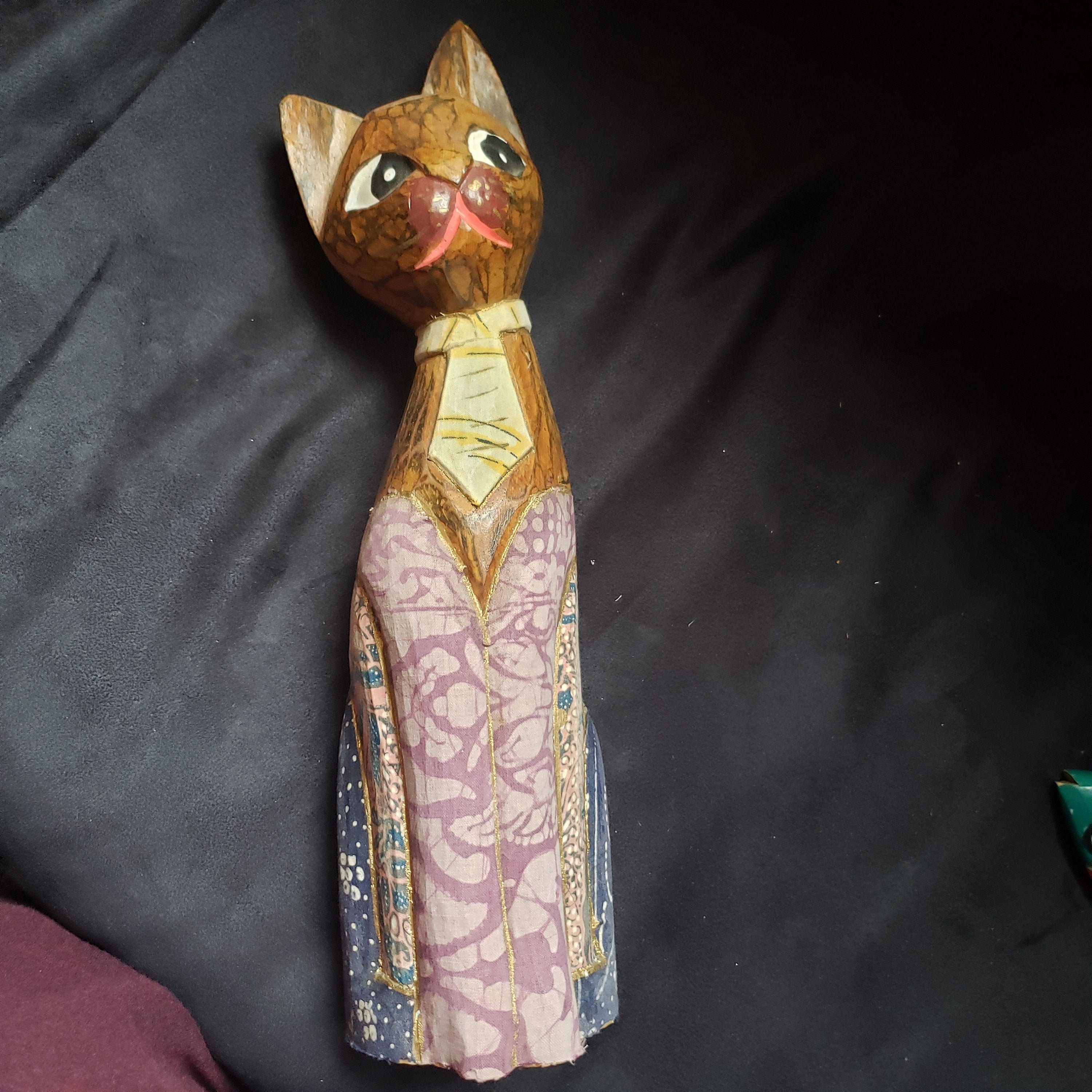 Fun Folk Art Wooden Cat - Etsy