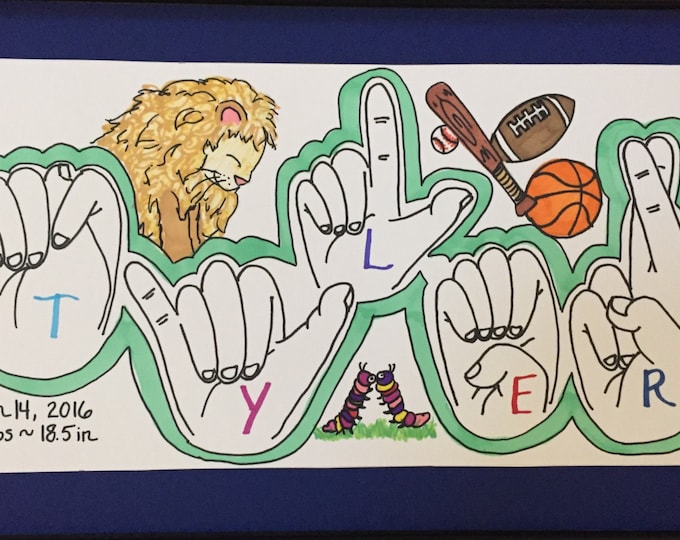 Personalized Name in Sign Language Fingerspelling - Etsy