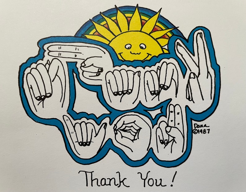 ASL Thank You Cards - Etsy