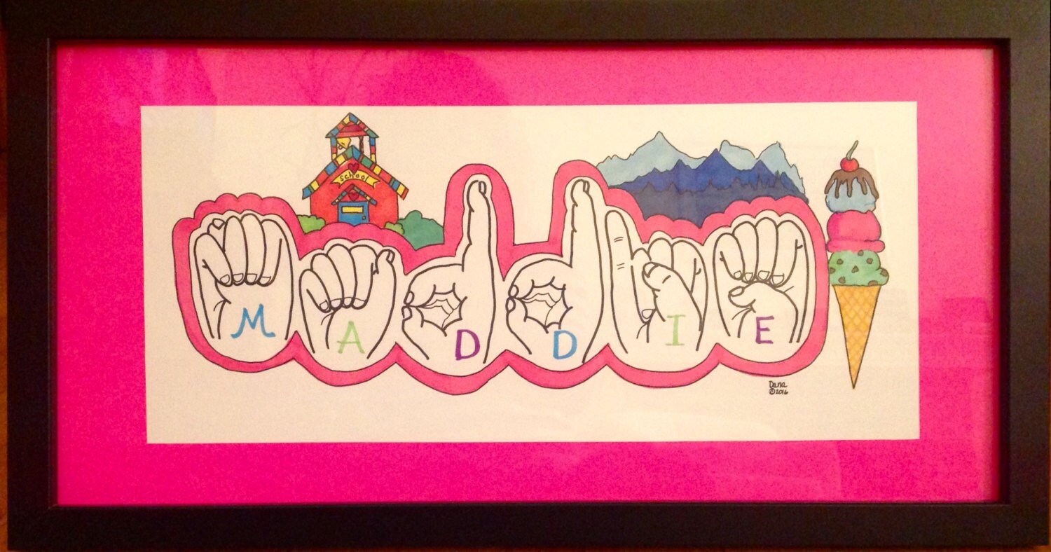 Personalized Name in Sign Language Fingerspelling - Etsy