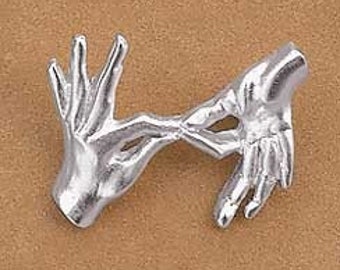 Braille Pin, Love Pin, Braille Gift, Sign Language Pin, I Love You Pin ...