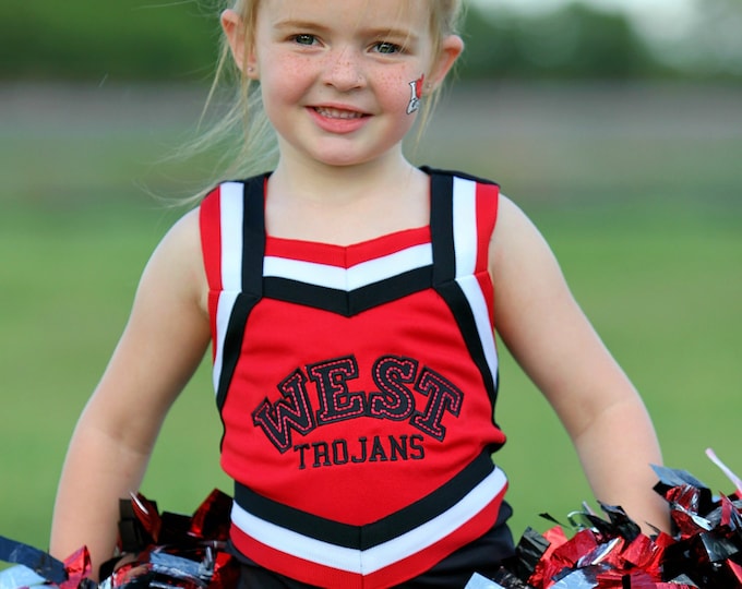 Red & Black Cheer Uniform, Customized Cheerleading Uniform, Girls Cheer ...