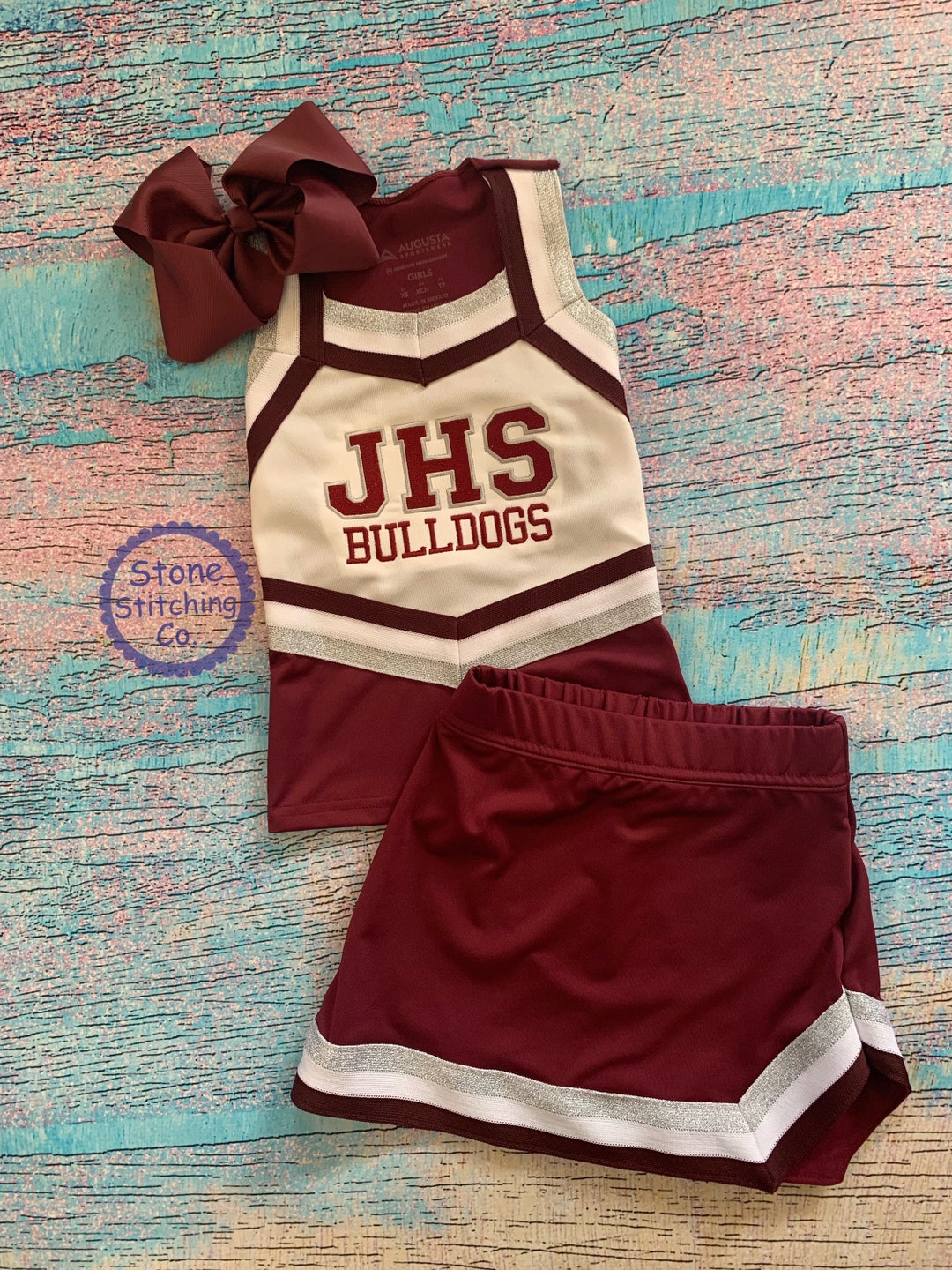 Maroon Cheer Uniform, Customized Cheerleading Uniform, Girls Cheer ...