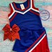 Red & Blue Cheer Uniform, Customized Cheerleading Uniform, Girls Cheer ...