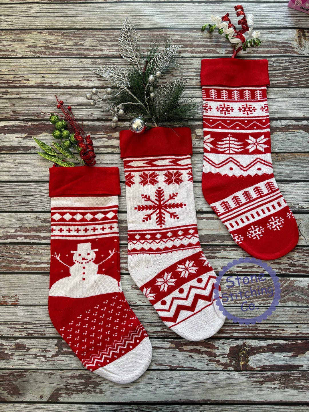 Family Stocking Set, Snowman Stockings, Monogrammed Stocking Set ...