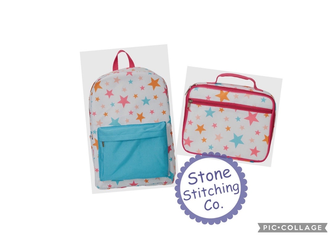 Star Backpack and Lunchbox Set, Monogrammed Backpack Set, Cute Girl ...