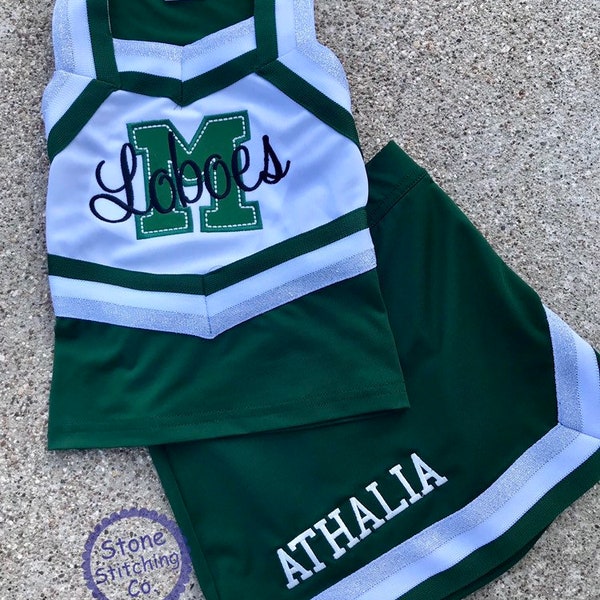 Green and White Cheer Uniform - Etsy