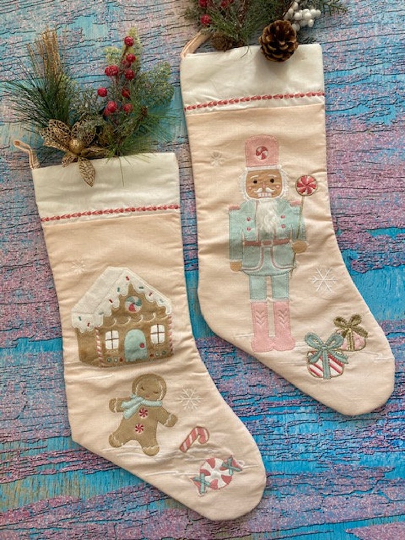 Gingerbread Stocking, Little Girl Stocking, First Christmas Stocking ...