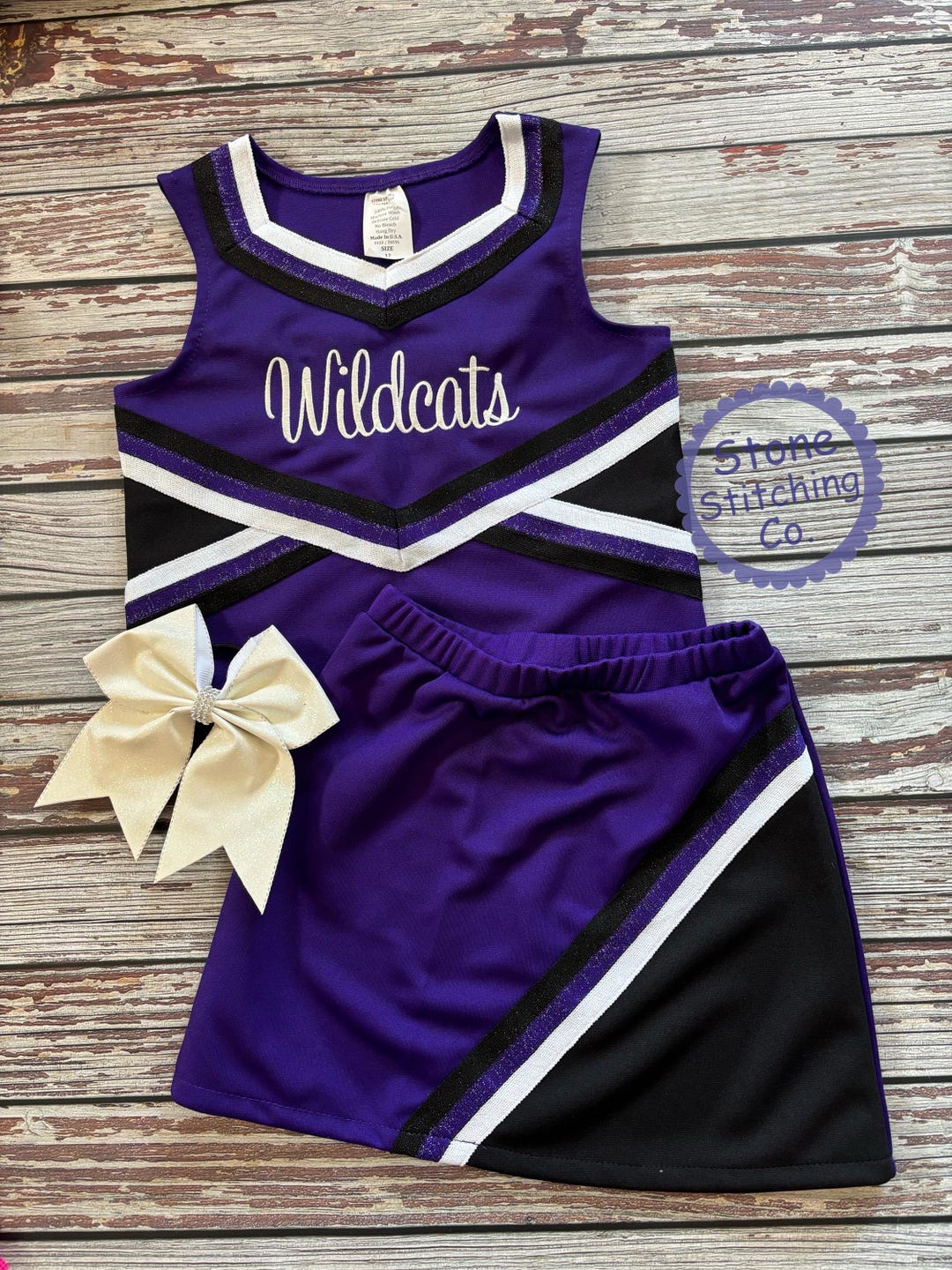 Purple & Black Cheer Uniform, Customized Cheerleading Uniform, Girls ...