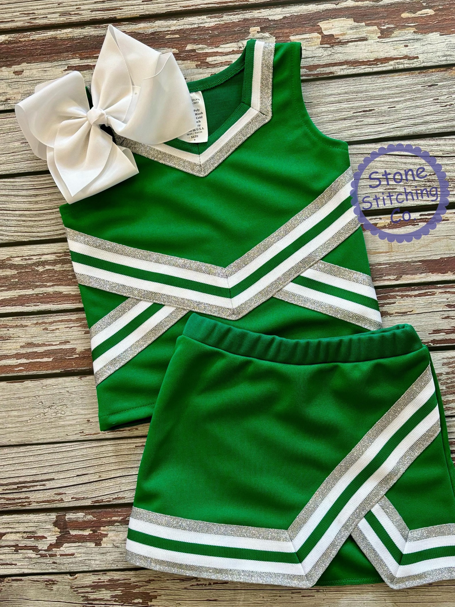 Kelly Green Cheer Uniform, Customized Cheerleading Uniform, Girls Cheer ...