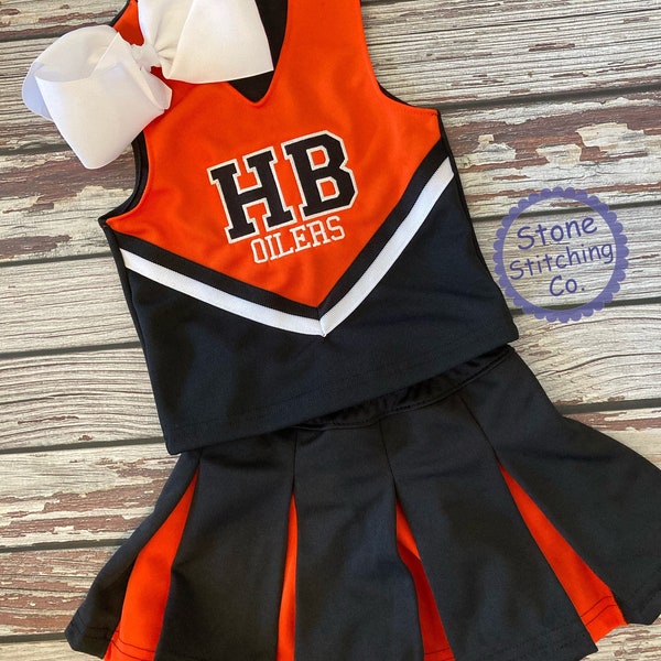 Orange and Black Cheer Uniform - Etsy