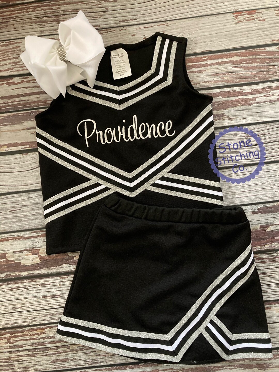 Black & White Cheer Uniform, Customized Cheerleading Uniform, Girls ...