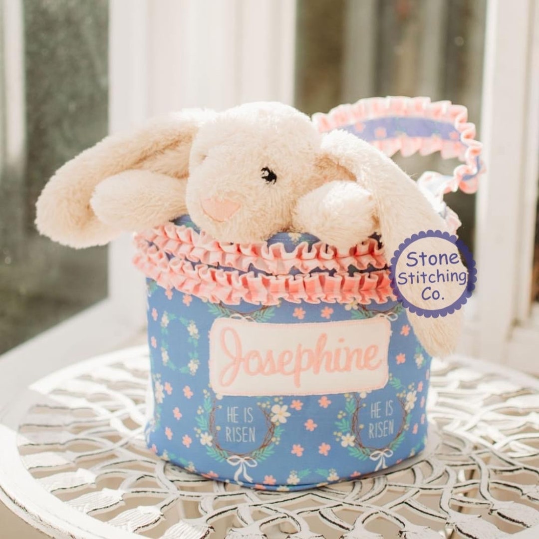 Personalized Girly Easter Basket, Pink Easter Basket, Ruffle Easter ...