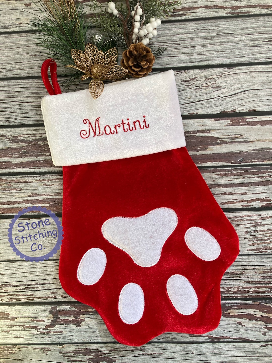 Personalized Dog Stocking, Dog Christmas Stocking, Monogrammed Dog ...