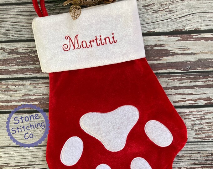Personalized Dog Stocking, Dog Christmas Stocking, Monogrammed Dog ...