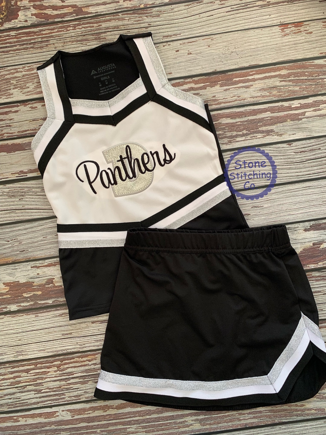 Black & White Cheer Uniform, Customized Cheerleading Uniform, Girls ...