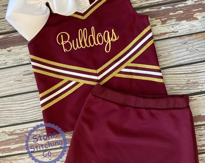 Maroon & Gold Cheer Uniform Customized Cheerleading Uniform - Etsy