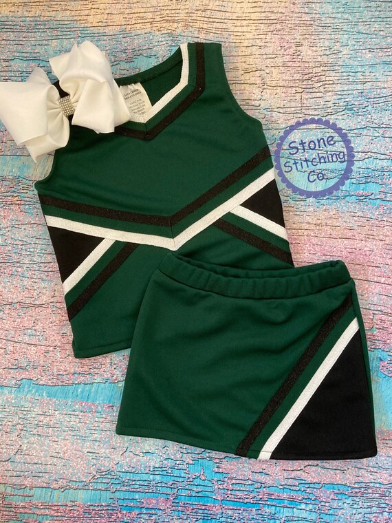 Green & Black Cheer Uniform Customized Cheerleading Uniform - Etsy