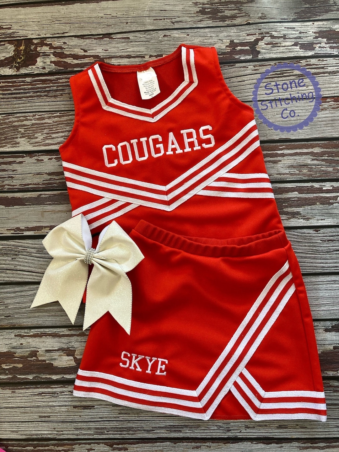 Orange & White Cheer Uniform,customized Cheerleading Uniform, Girls ...