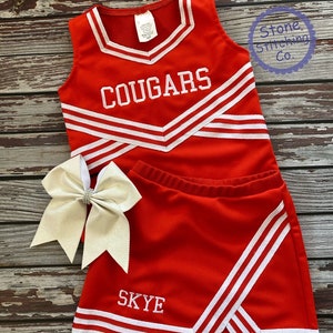 Orange & White Cheer Uniform,customized Cheerleading Uniform, Girls ...
