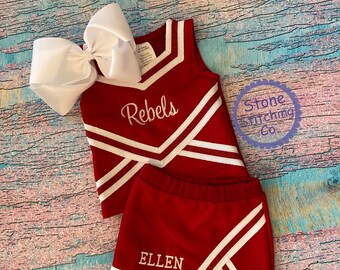 Red & Blue Cheer Uniform Customized Cheerleading Uniform - Etsy