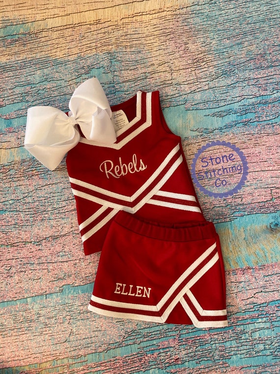 Red & White Cheer Uniform Customized Cheerleading Uniform - Etsy