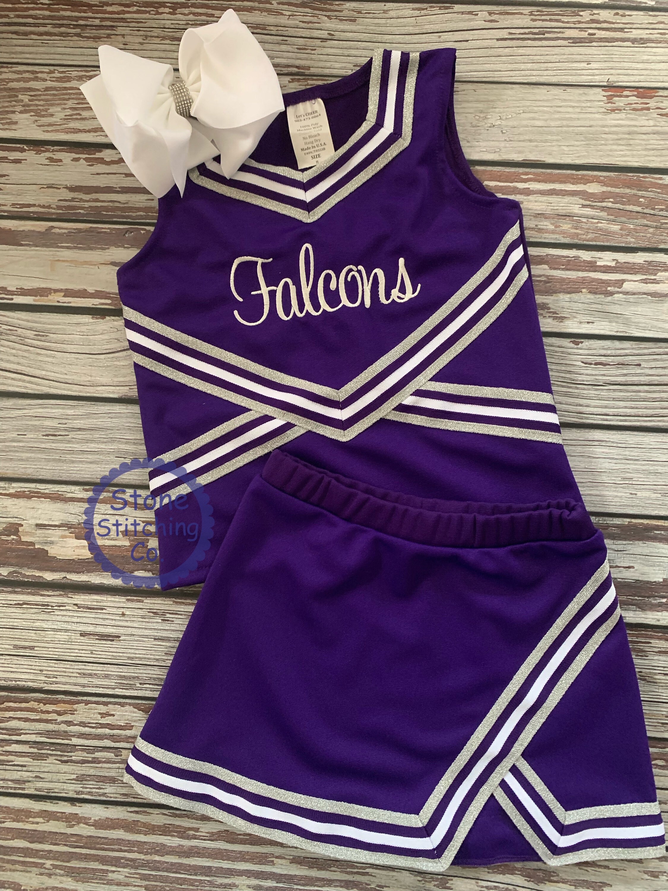 Purple White Cheerleading Uniform