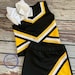 Yellow & Black Cheer Uniform, Customized Cheerleading Uniform, Girls ...