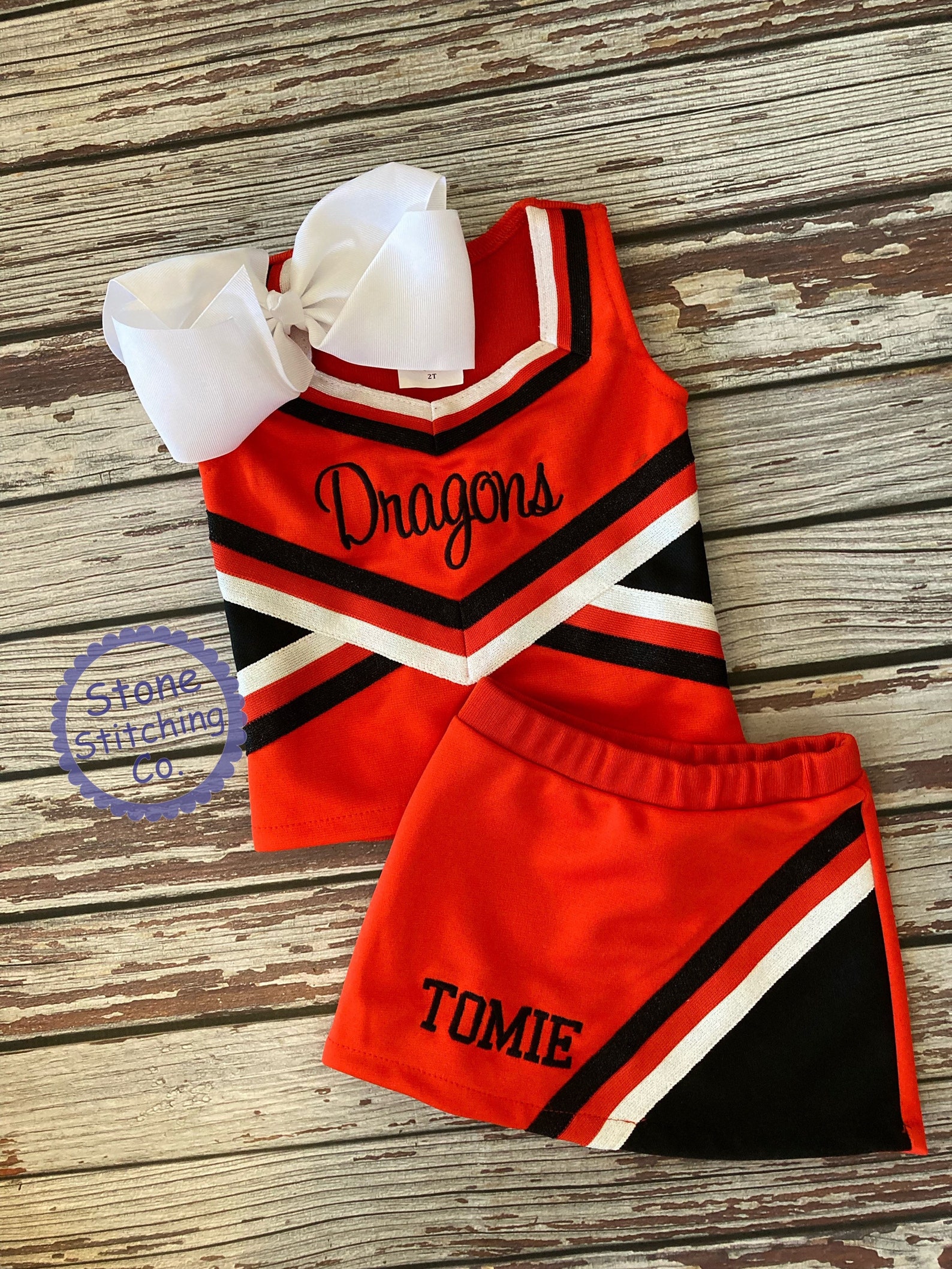 Orange & Black Cheer Uniform Customized Cheerleading Uniform - Etsy